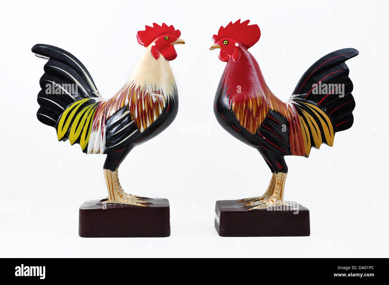 Isolated Wooden Rooster Stock Photo - Alamy