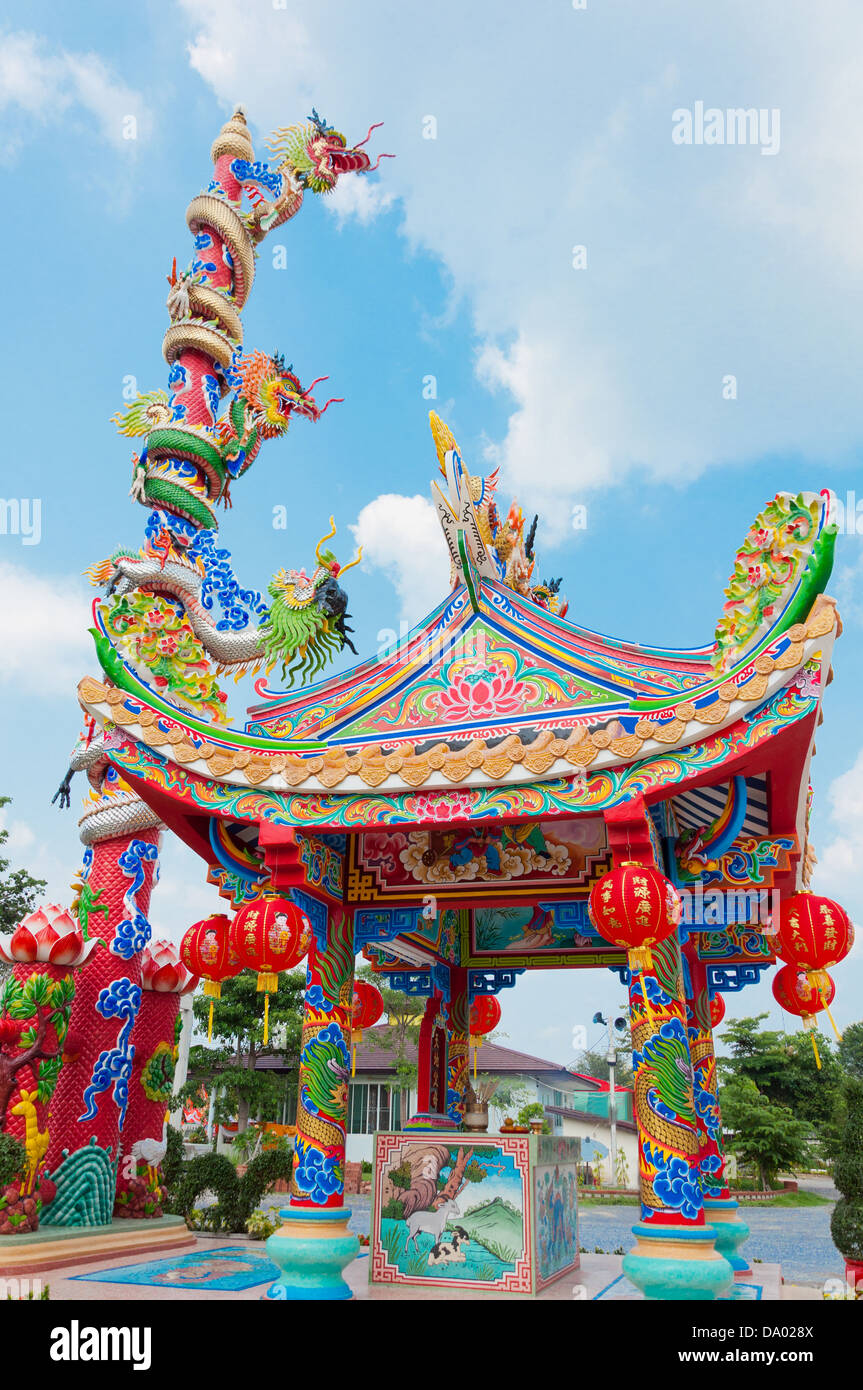 Chinese dragon temple in thailand Stock Photo - Alamy