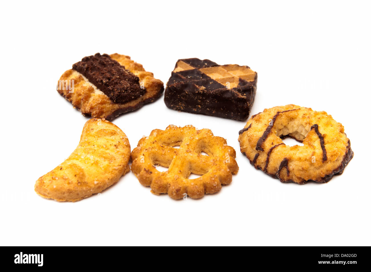 assortment of cookies on a white background Stock Photo - Alamy