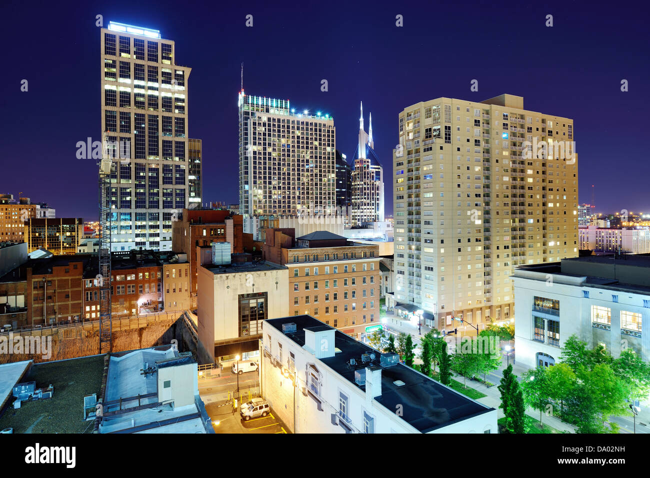 Nashville, Tennessee cityscape at night Stock Photo - Alamy
