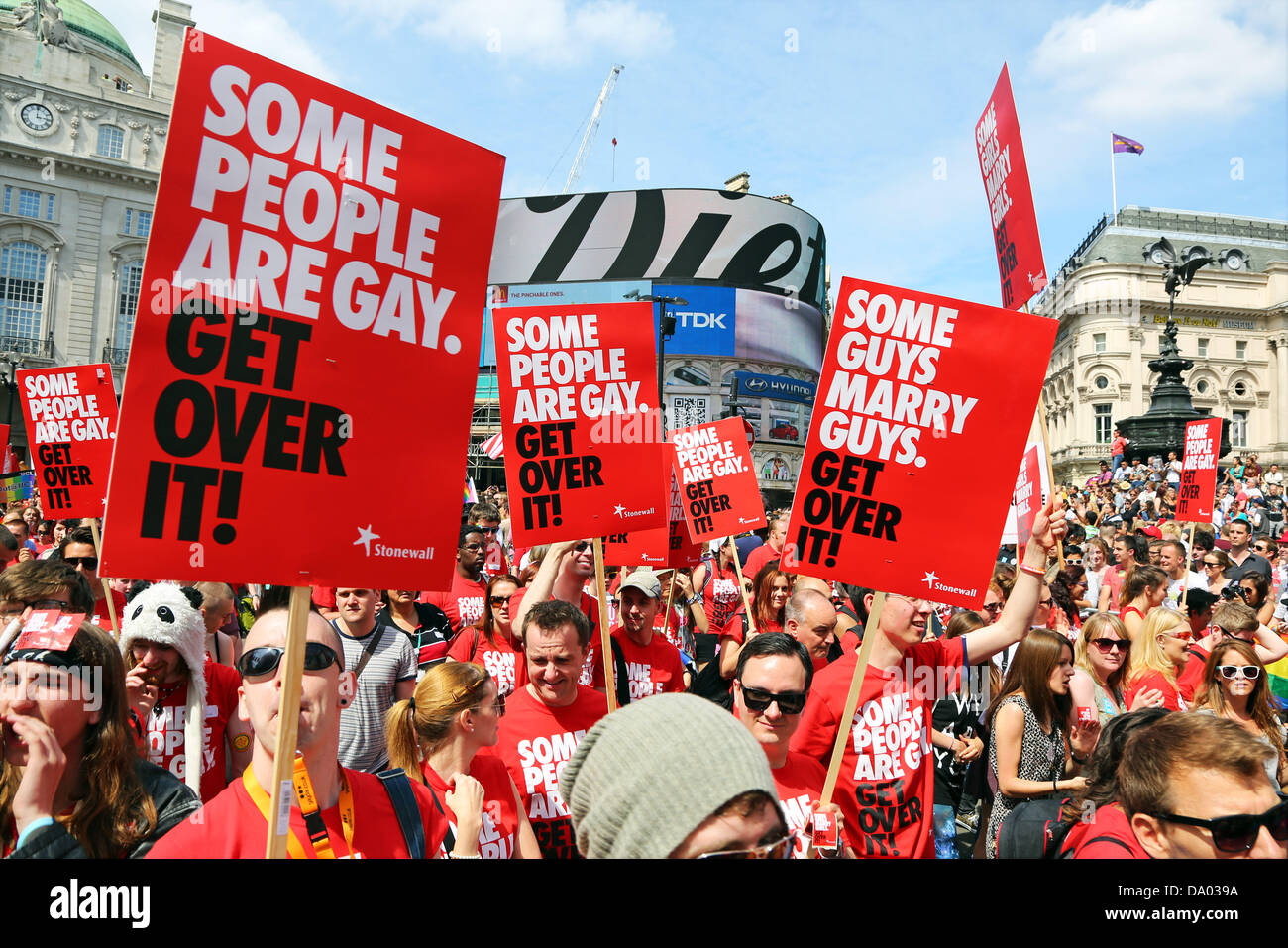 Gay pride march placard hi-res stock photography and images - Alamy