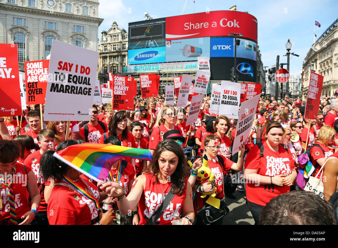 London UK, 29th June 2013. Marchers at the Pride London gay pride ...