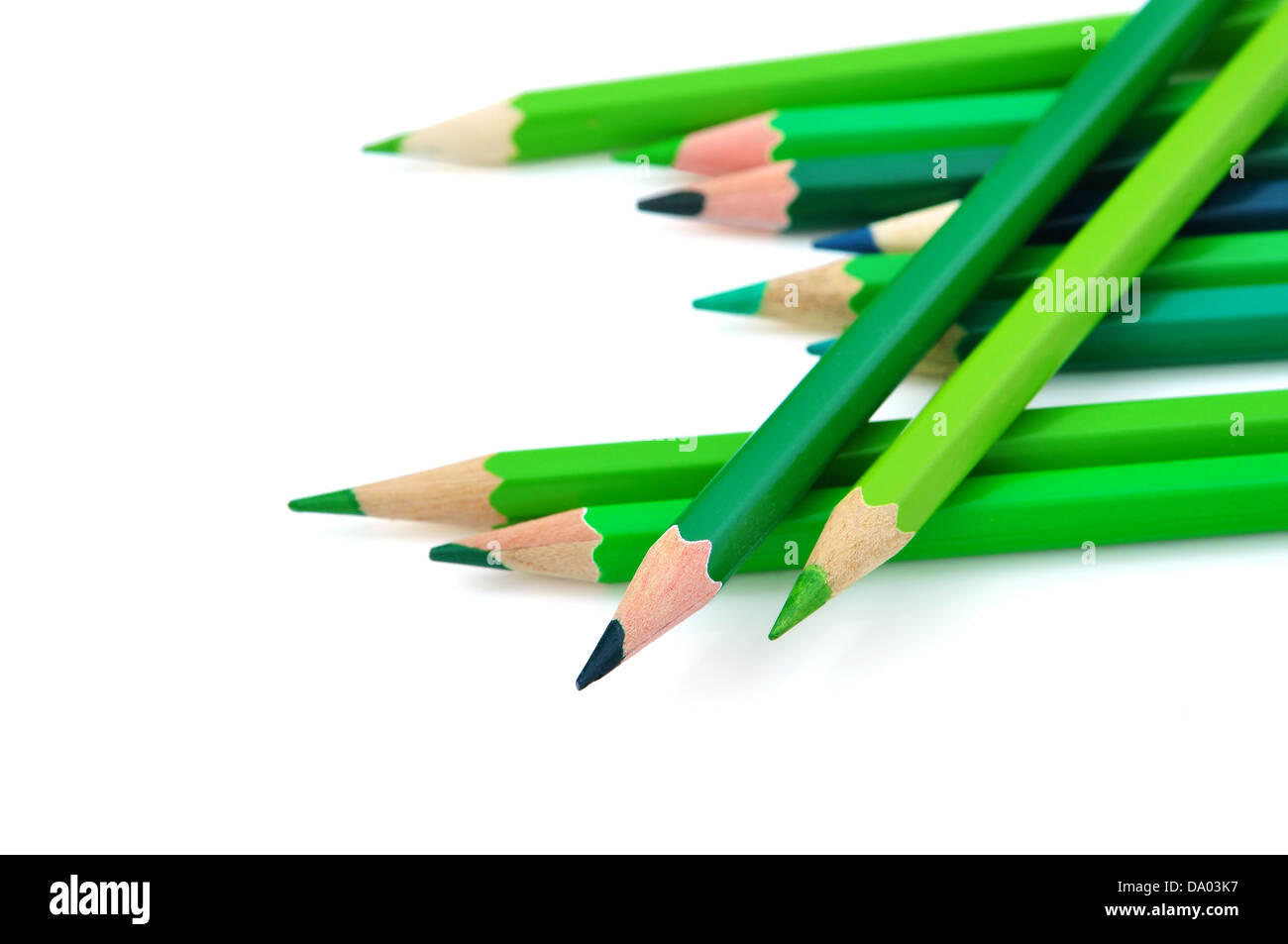 Green color pencils Stock Photo - Alamy