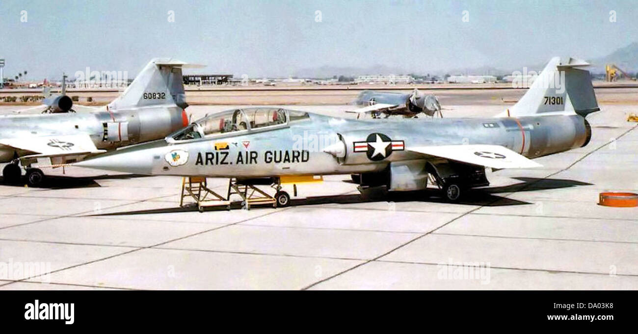 The 197th Fighter-Interceptor Squadron operated the Lockheed F-104B-5 ...