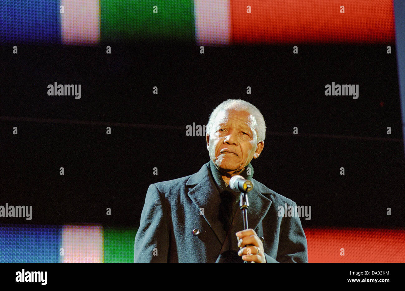Nelson Mandela at the Celebrate South Africa concert in Trafalgar ...