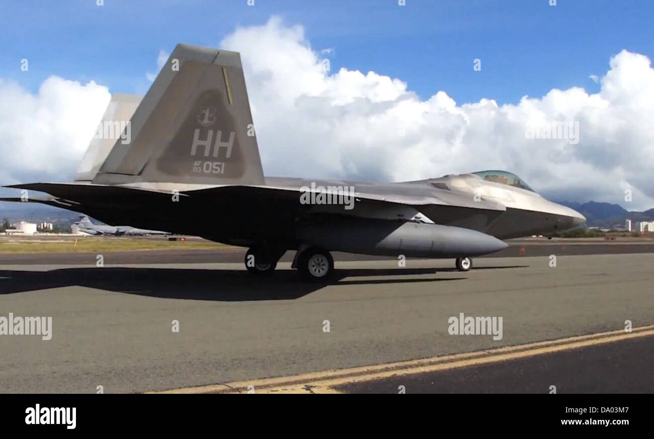 The 199th Fighter Squadron operates the Lockheed Martin F-22A Raptor, a ...
