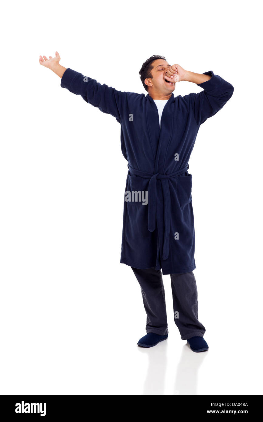 Sleepy young man yawning Cut Out Stock Images & Pictures - Alamy