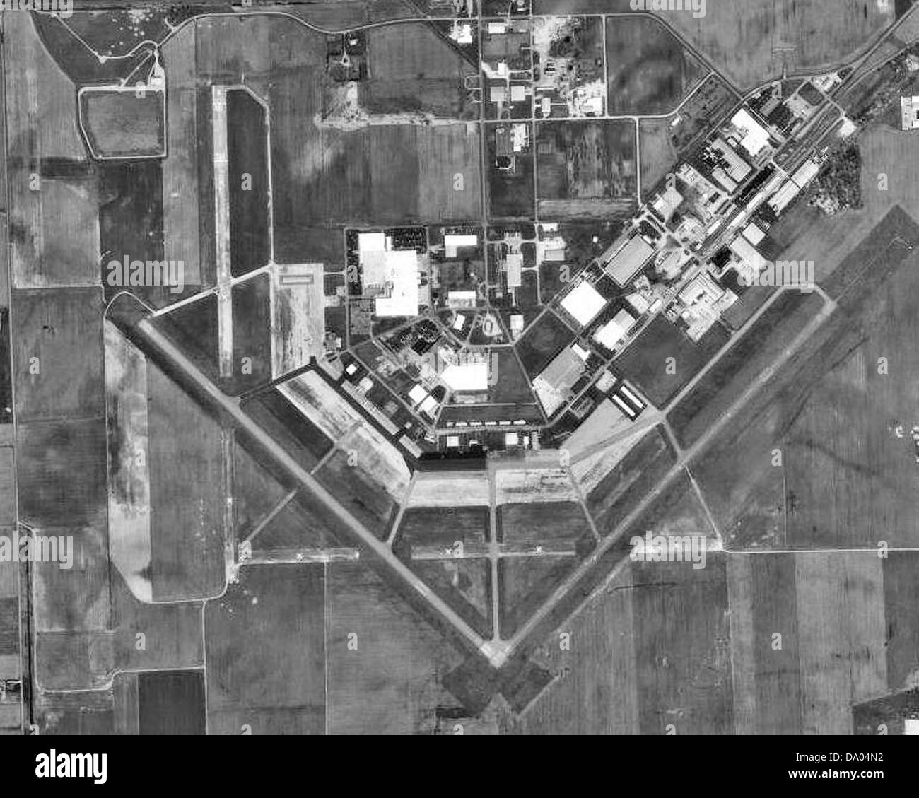Freeman Municipal Airport in Indiana is shown in an aerial image taken ...