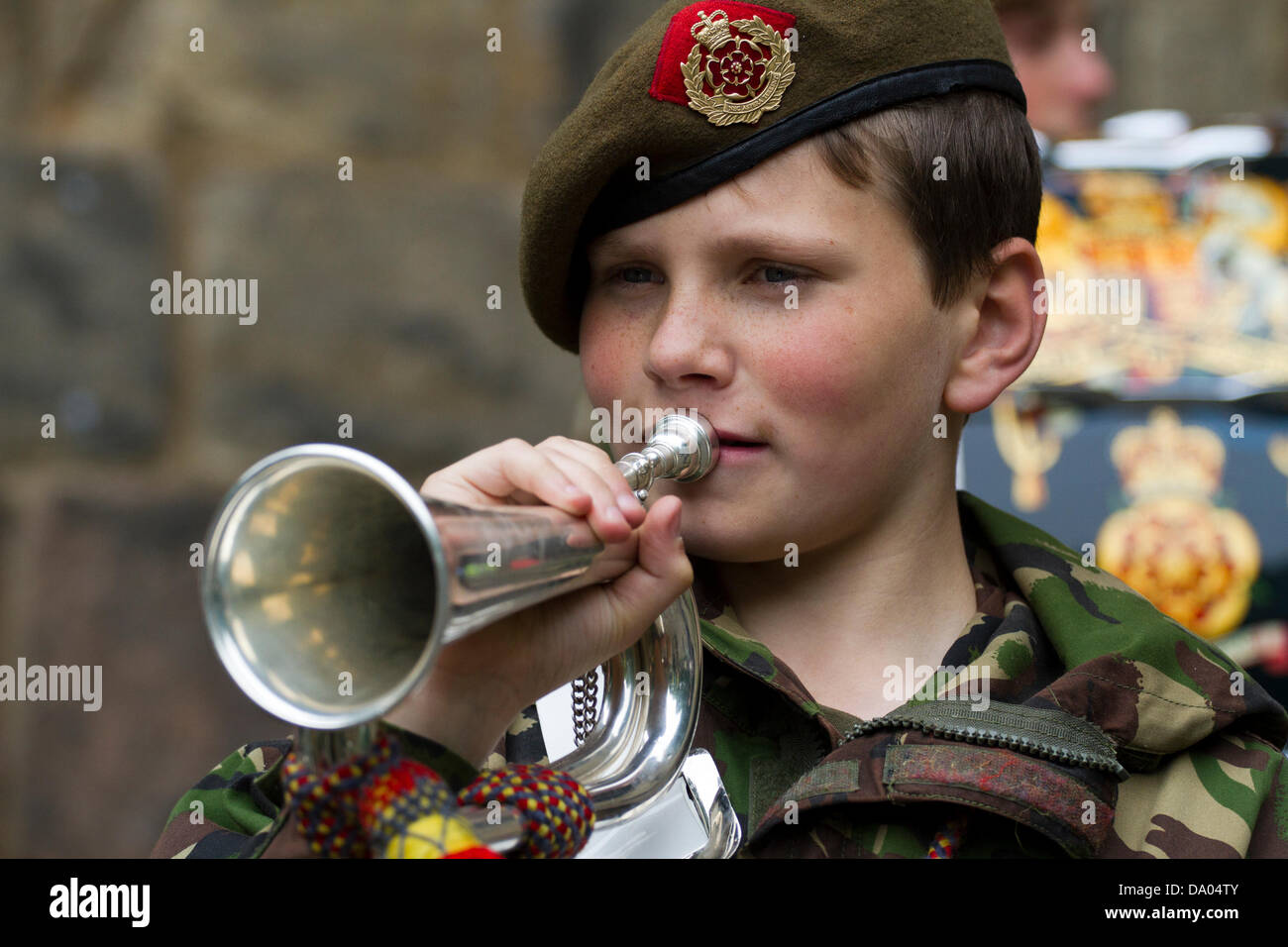 Lancaster, UK 29th June, 2013. Liam Sanders, 13 from Preston, Bugler in ...