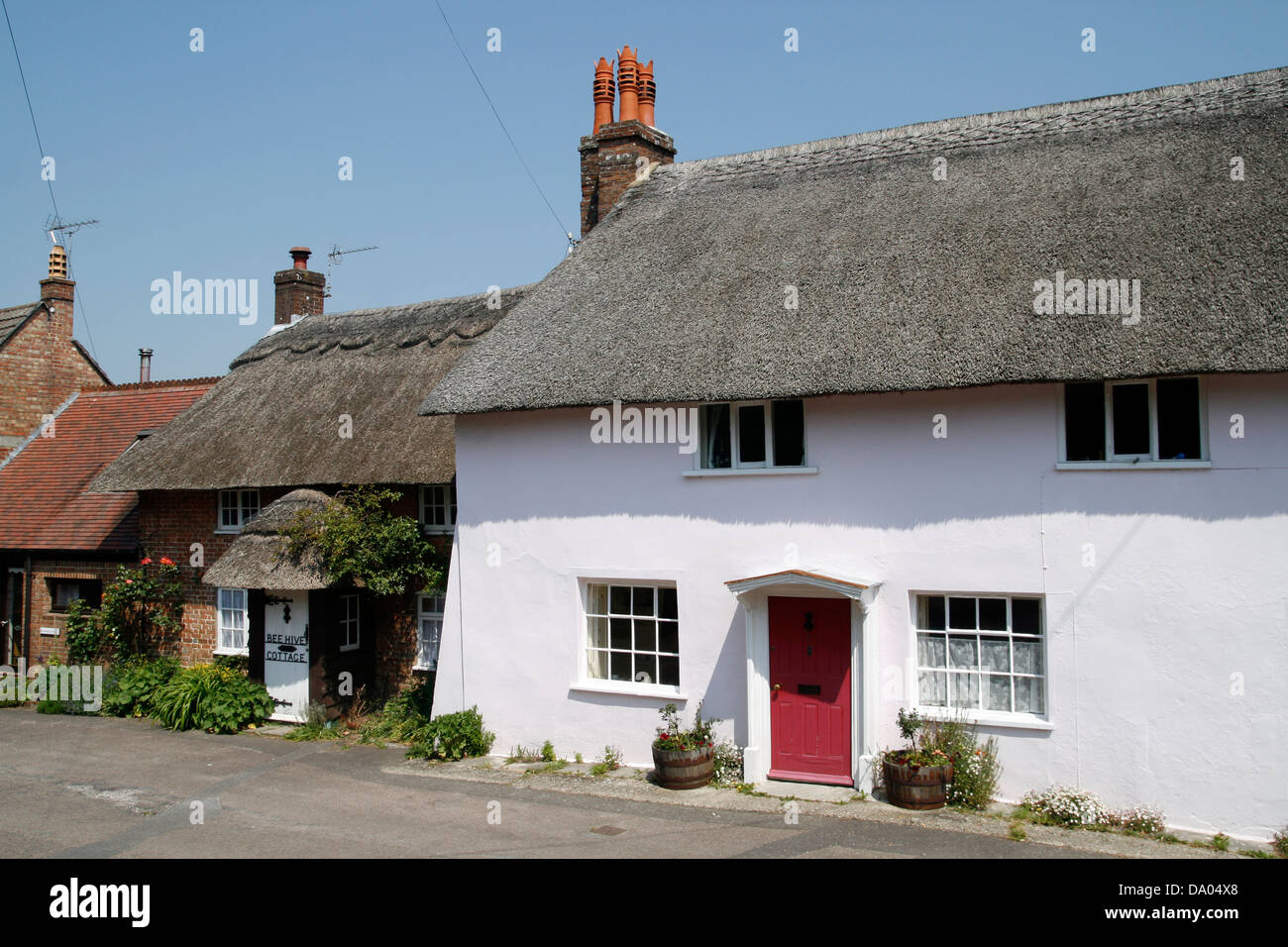 thatched cottages Puddletown Thomas Hardy's Weatherbury Dorset England ...