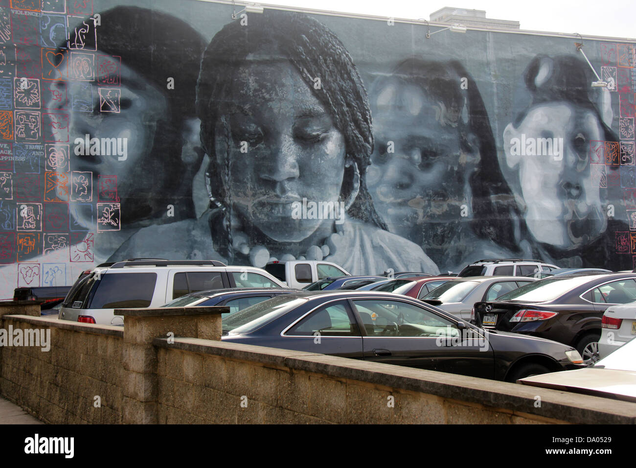 Street art in the wall of a building in Philadelphia, Pennsylvania ...