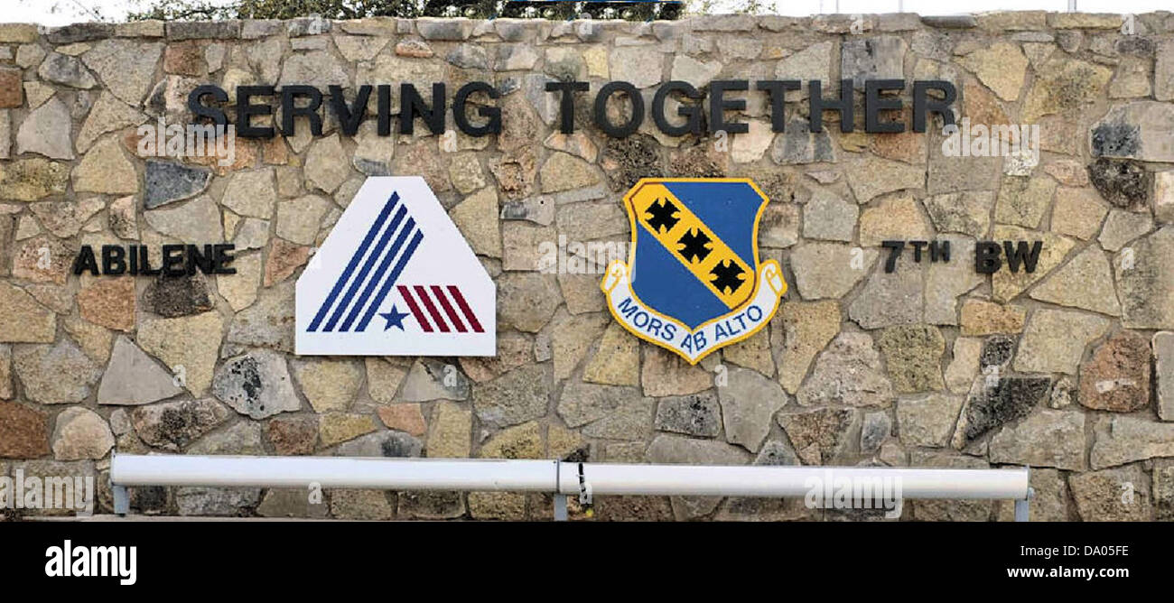 The main gate of Dyess Air Force Base, Texas, serves as the primary ...