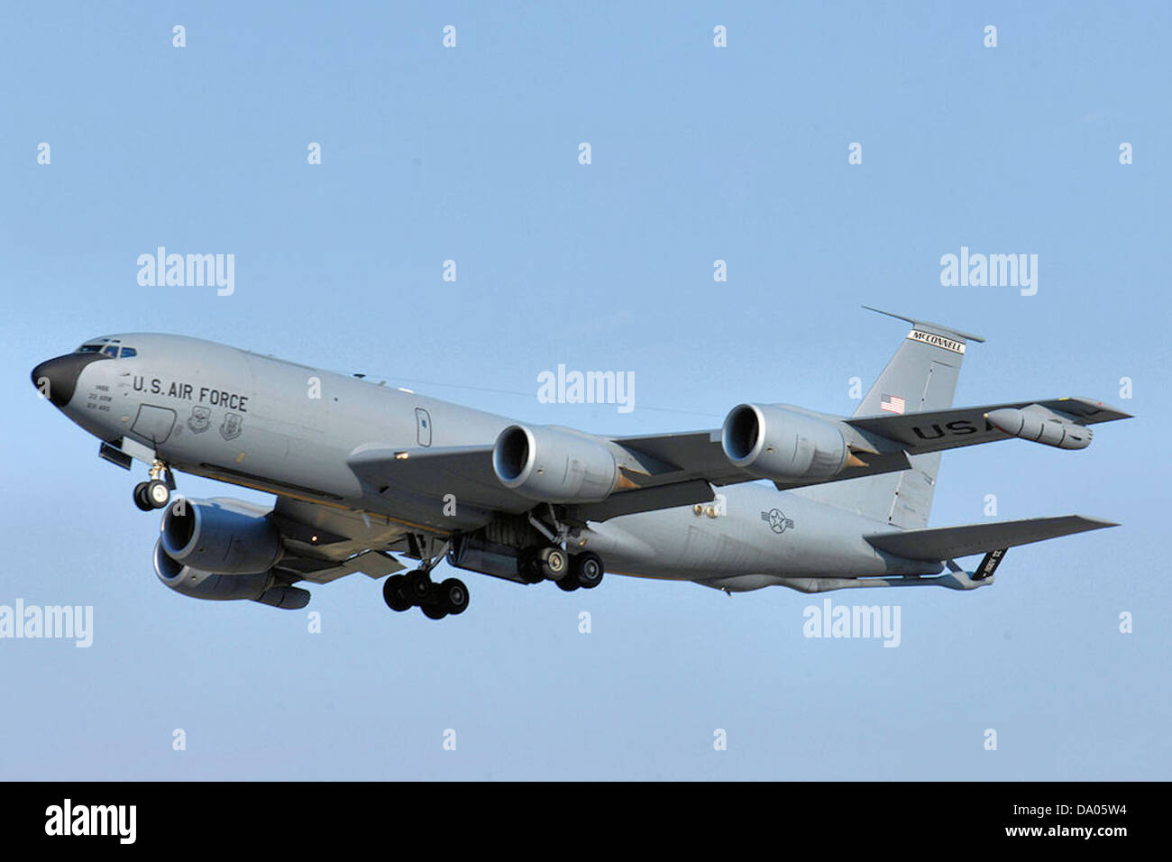 The KC-135 Stratotanker of the 22nd Operations Group, used for air-to-air refueling missions ...