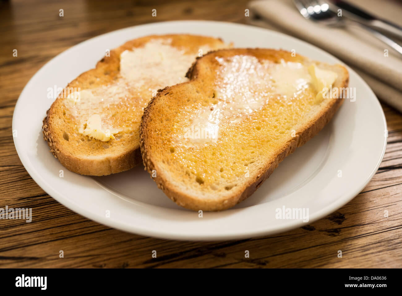 White Buttered Toast Stock Photo - Alamy