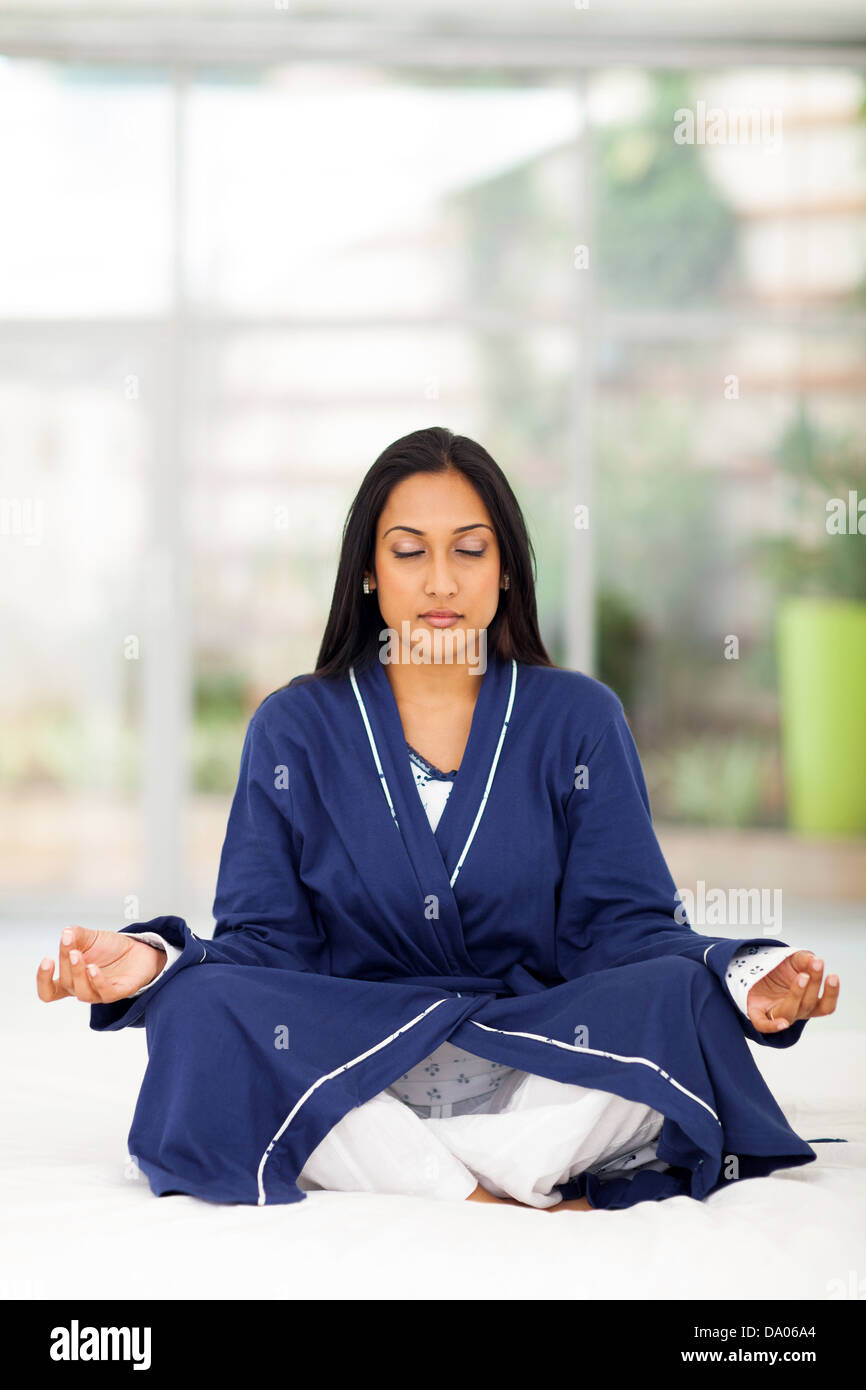 Indian person meditating hi-res stock photography and images - Alamy