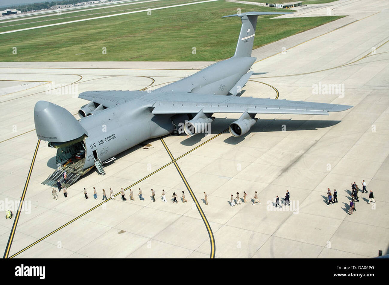 The C-5A Galaxy is a large military transport aircraft used by the U.S. Air Force for heavy ...