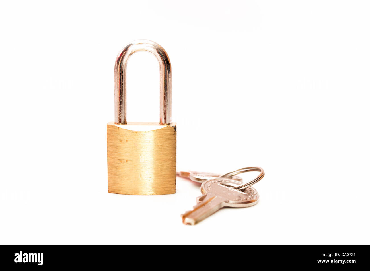padlock with keys on a white background Stock Photo - Alamy