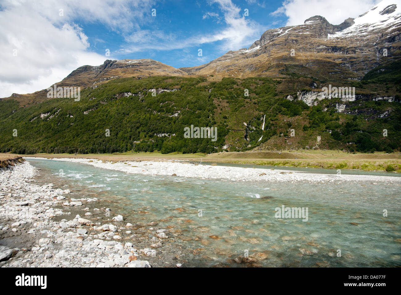 Rees river. Rees-Dart Track in Mount Aspring National Park, NZ Stock ...