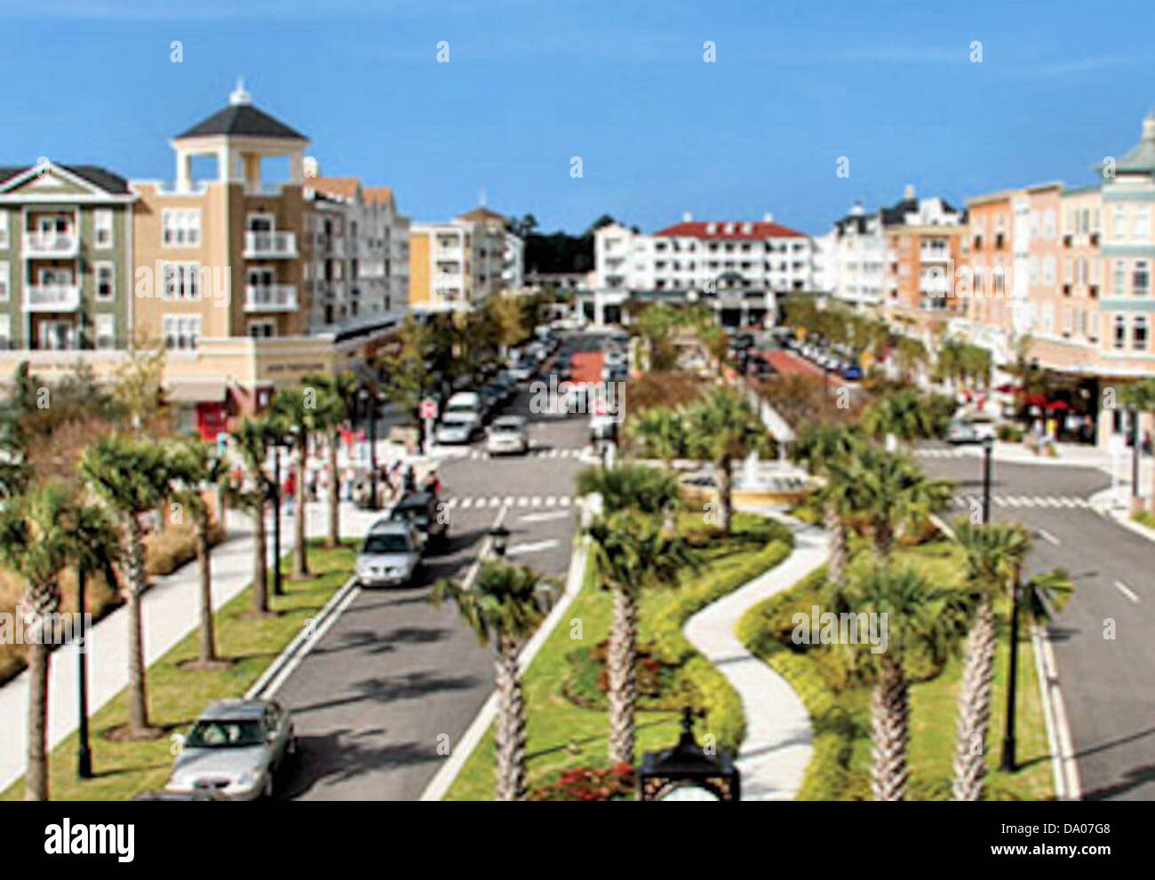 This image features a commercial area at Market Common, Myrtle Beach ...