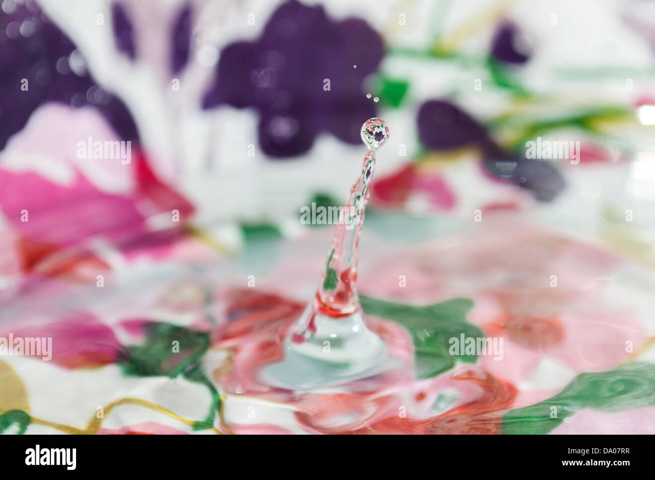drop of water splashing on a colorful background Stock Photo - Alamy