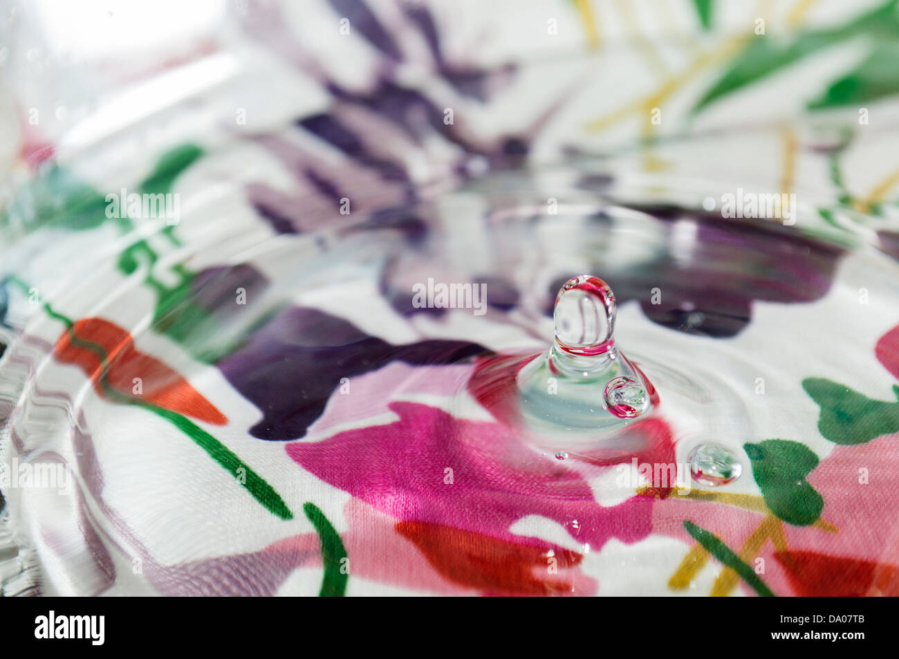 drop of water splashing on a colorful background Stock Photo - Alamy