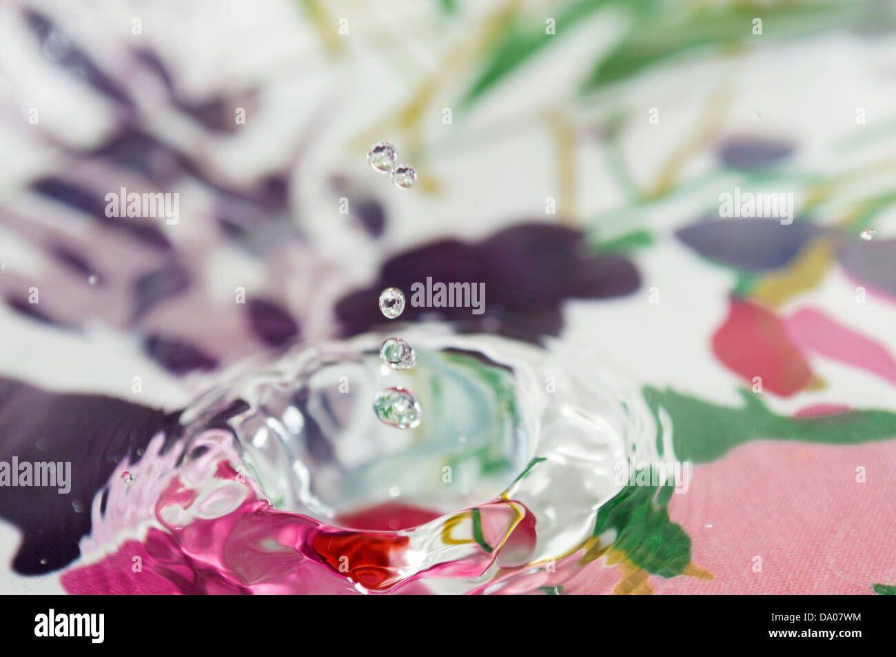 drop of water splashing on a colorful background Stock Photo - Alamy