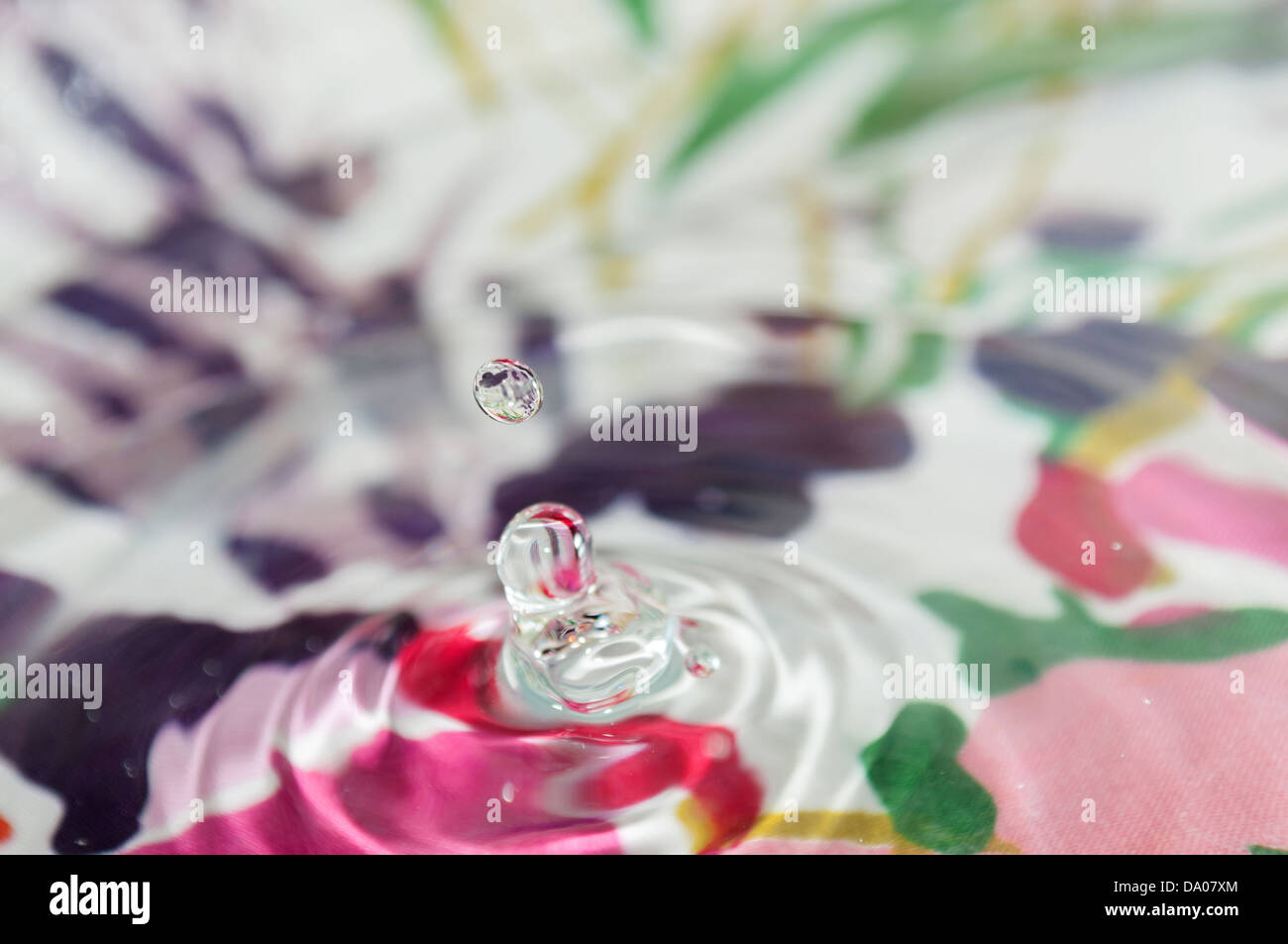 drop of water splashing on a colorful background Stock Photo - Alamy