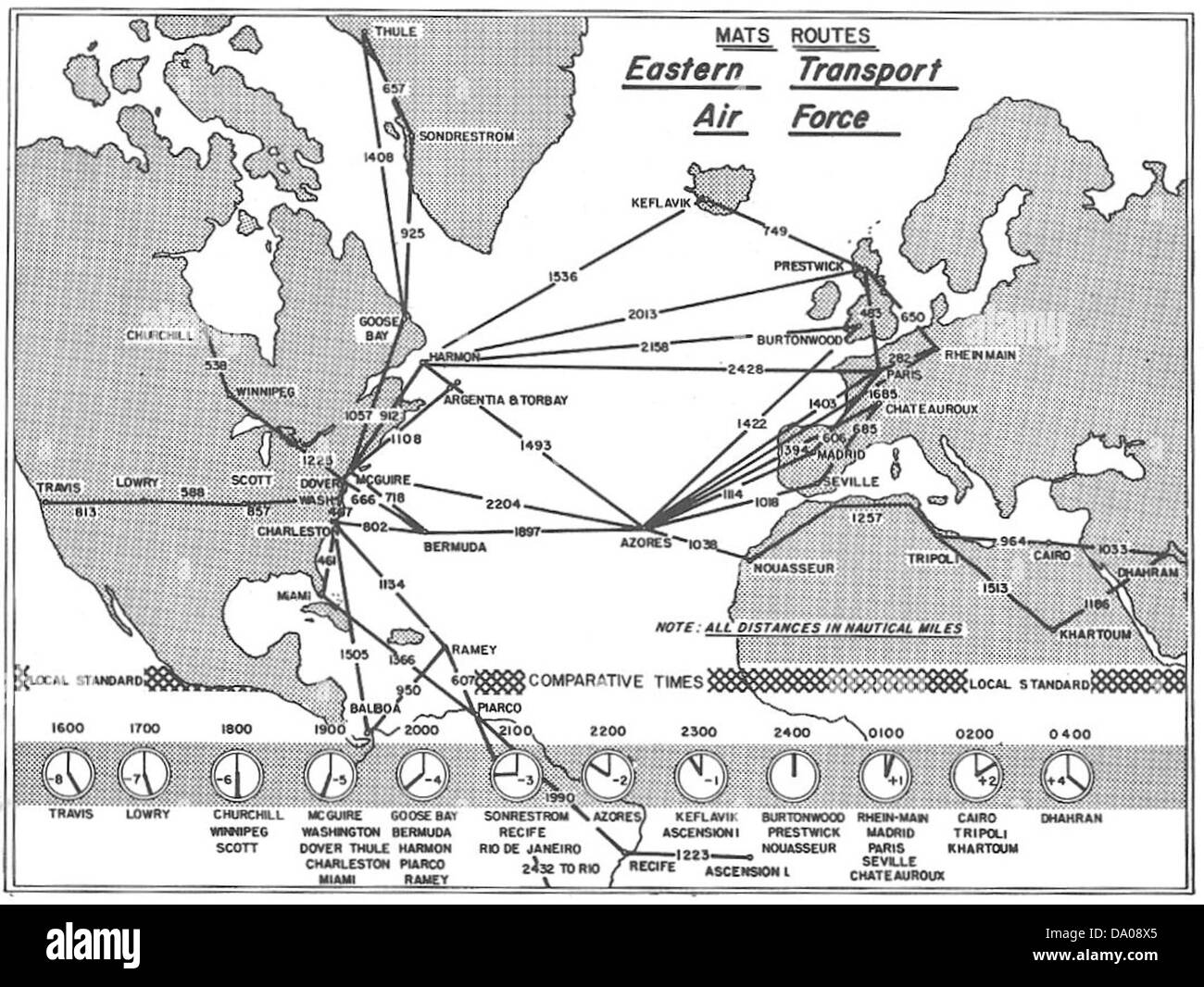 Etaf routes from 1964 highlight the air traffic management system and ...
