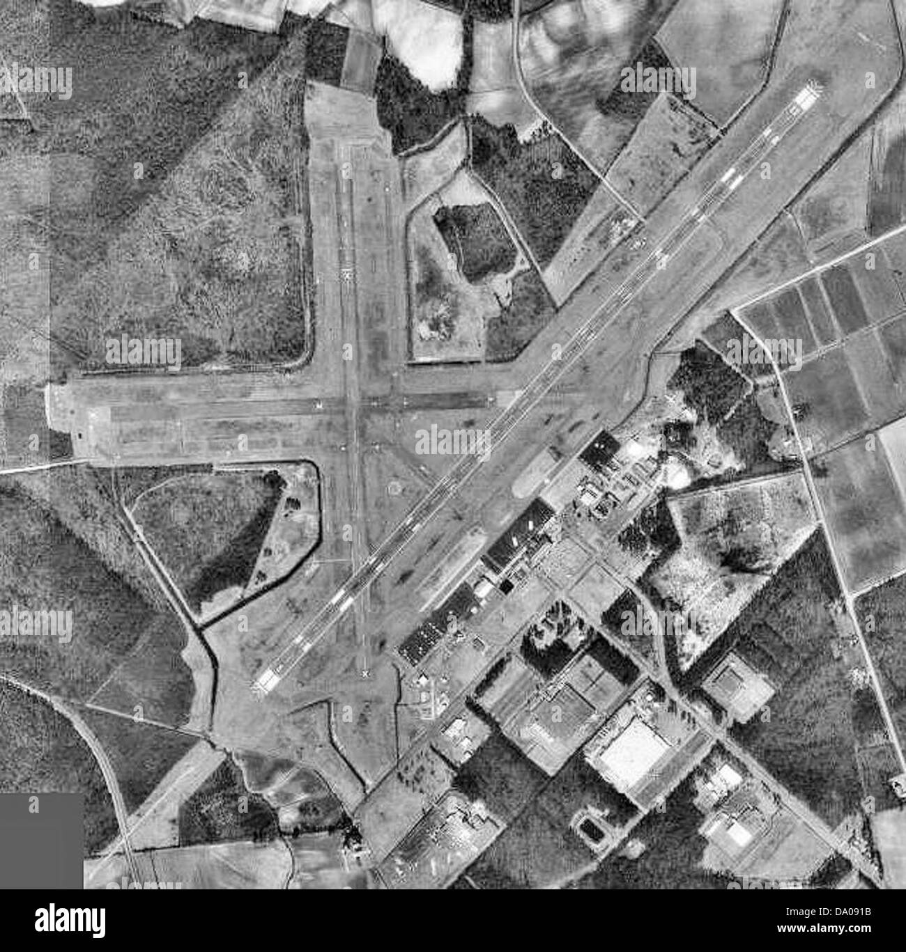 Kinston Regional Jetport in North Carolina, shown in a 1994 image, is a ...