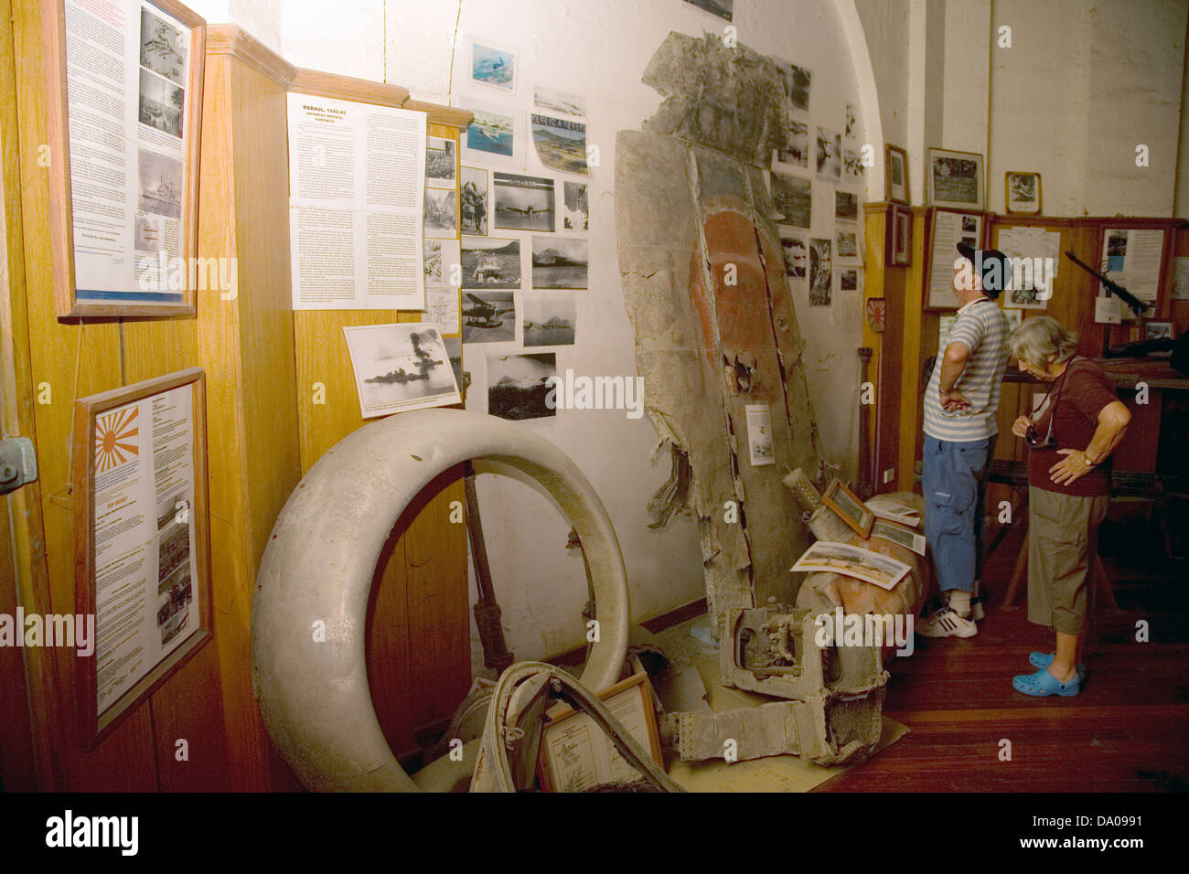 Displays at the Rabaul Historical Society museum, Rabaul, New Britain ...