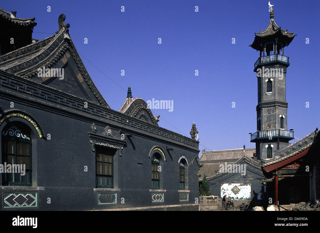View of Zhongshan lu the Great Mosque of Hohhot founded during reign of ...