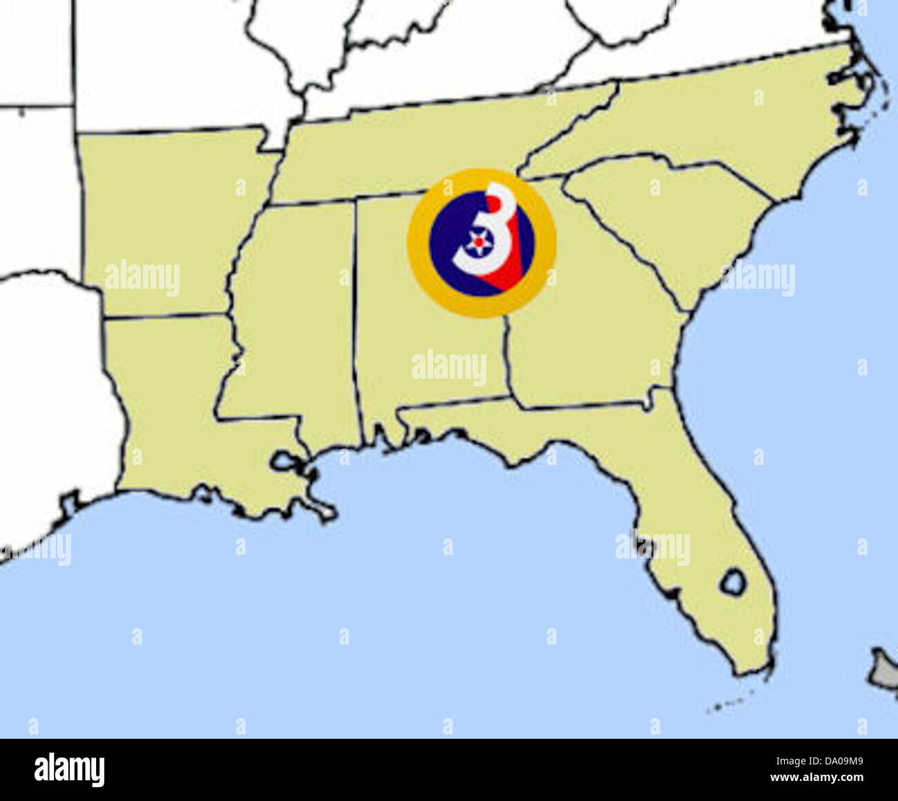 The 3rd United States Army Air Corps (USAAC) map from World War II ...