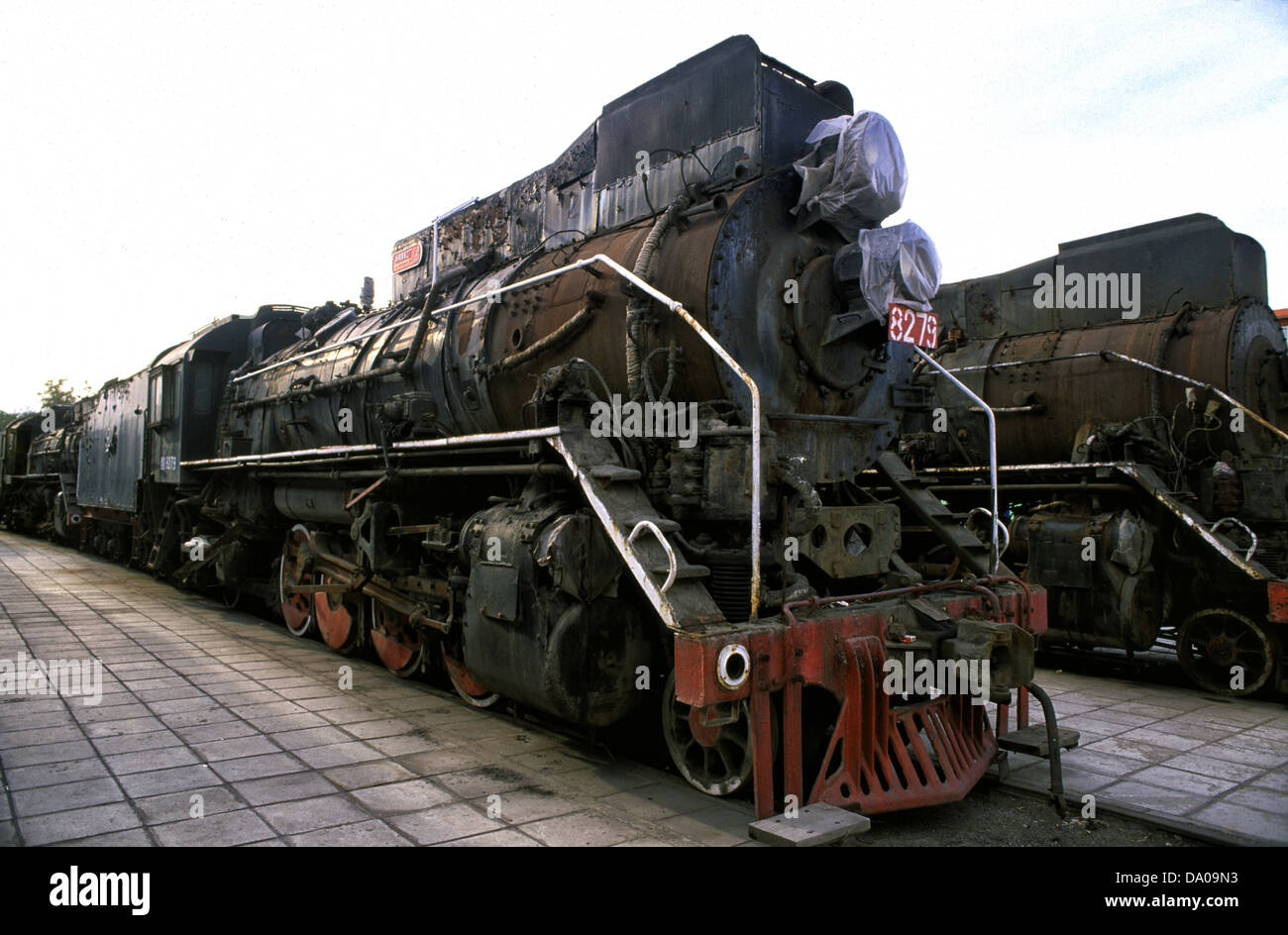 A JS class 2-8-2 old steam train engine number 9279 displayed at the ...