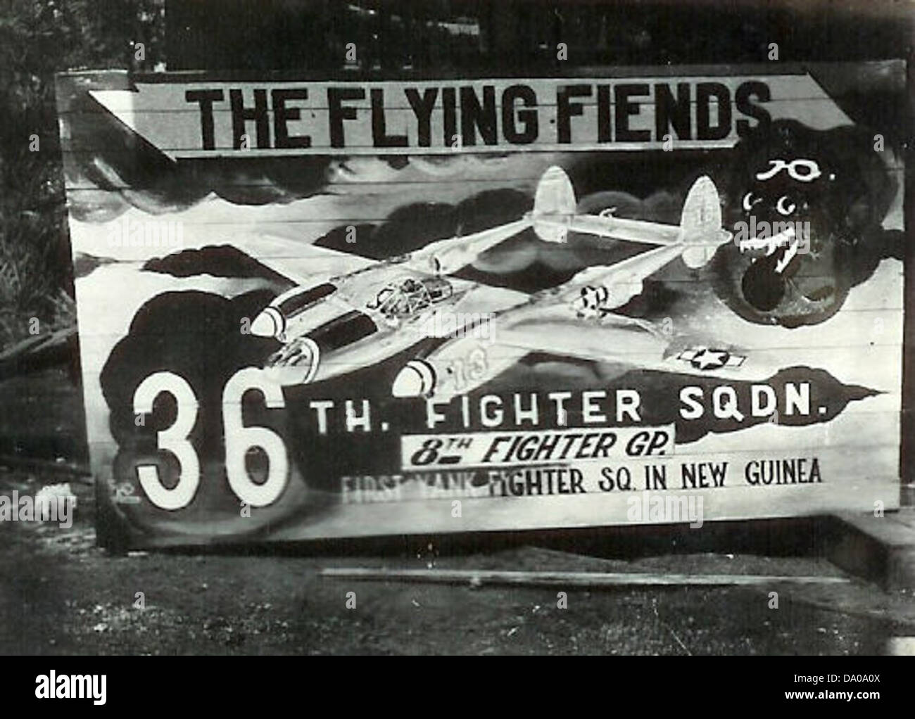 This image displays the 8th Fighter Group's 36th Fighter Squadron sign ...