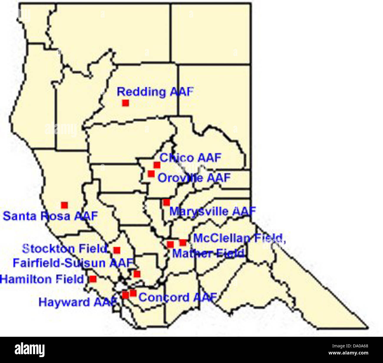 California WWI Airfields North includes various historical airfields ...