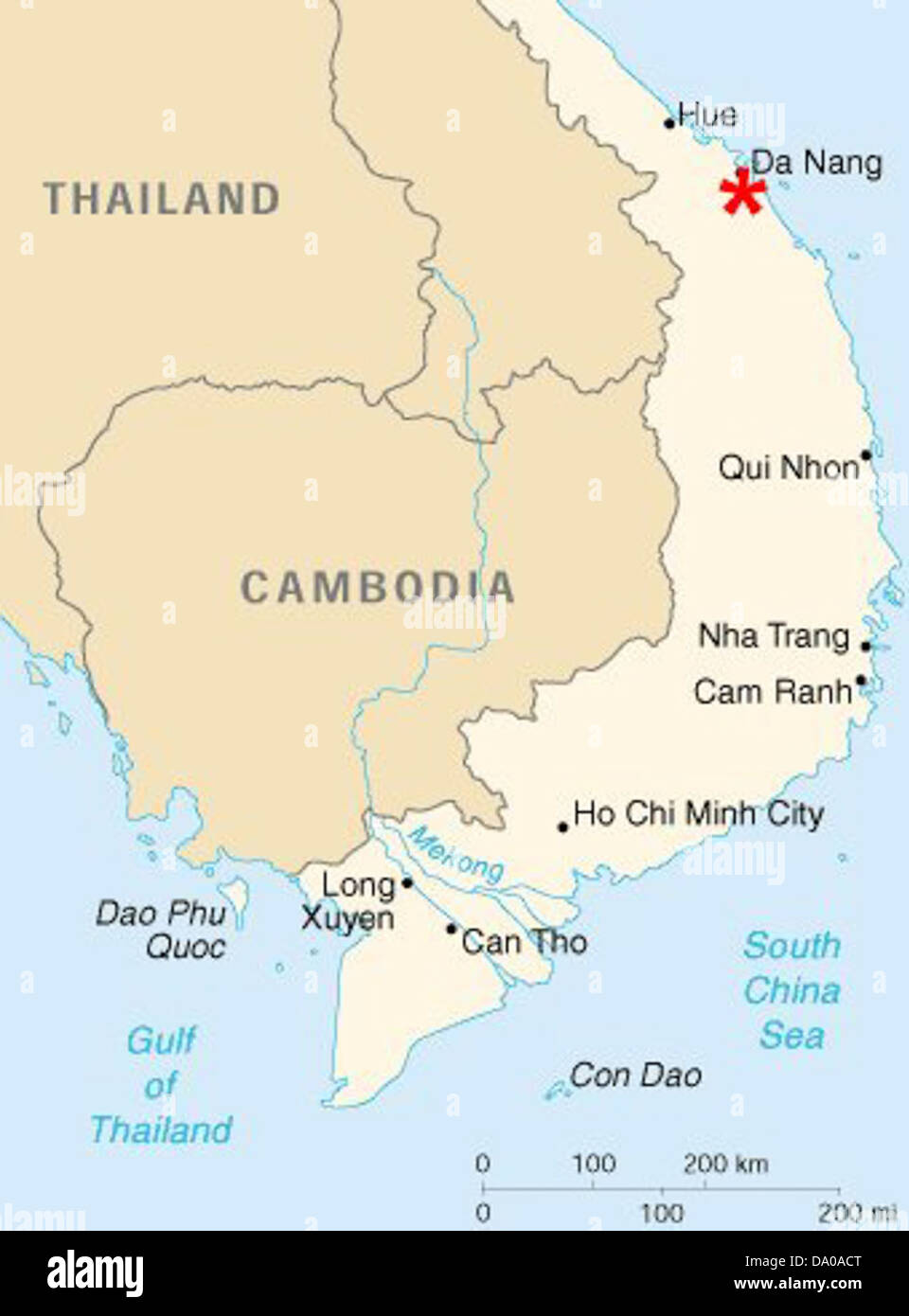 The dot map shows Da Nang Air Base (DANANGAB) during the Vietnam War ...