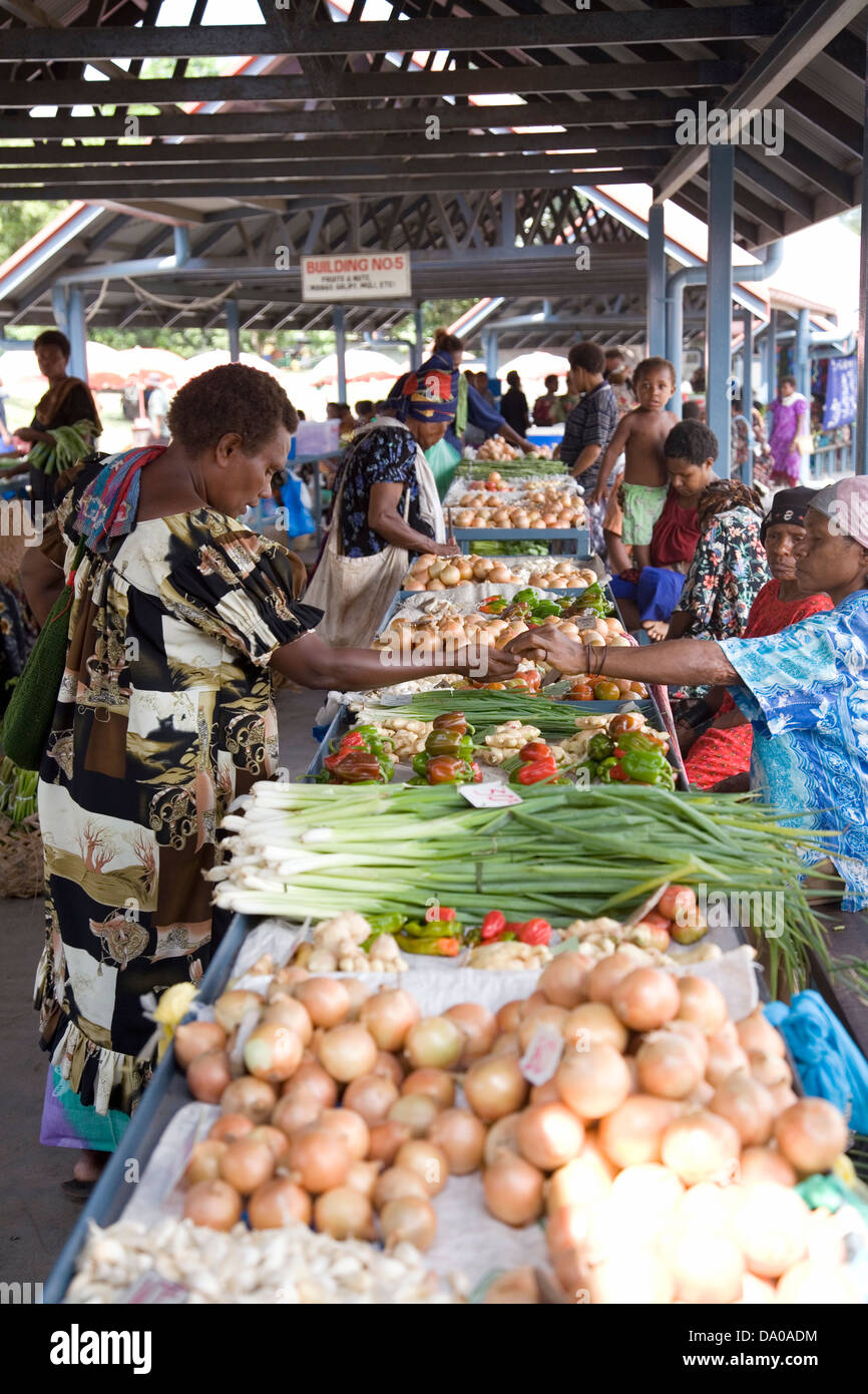 Busy Page Park Market is the commercial center of Rabaul, New Britain ...