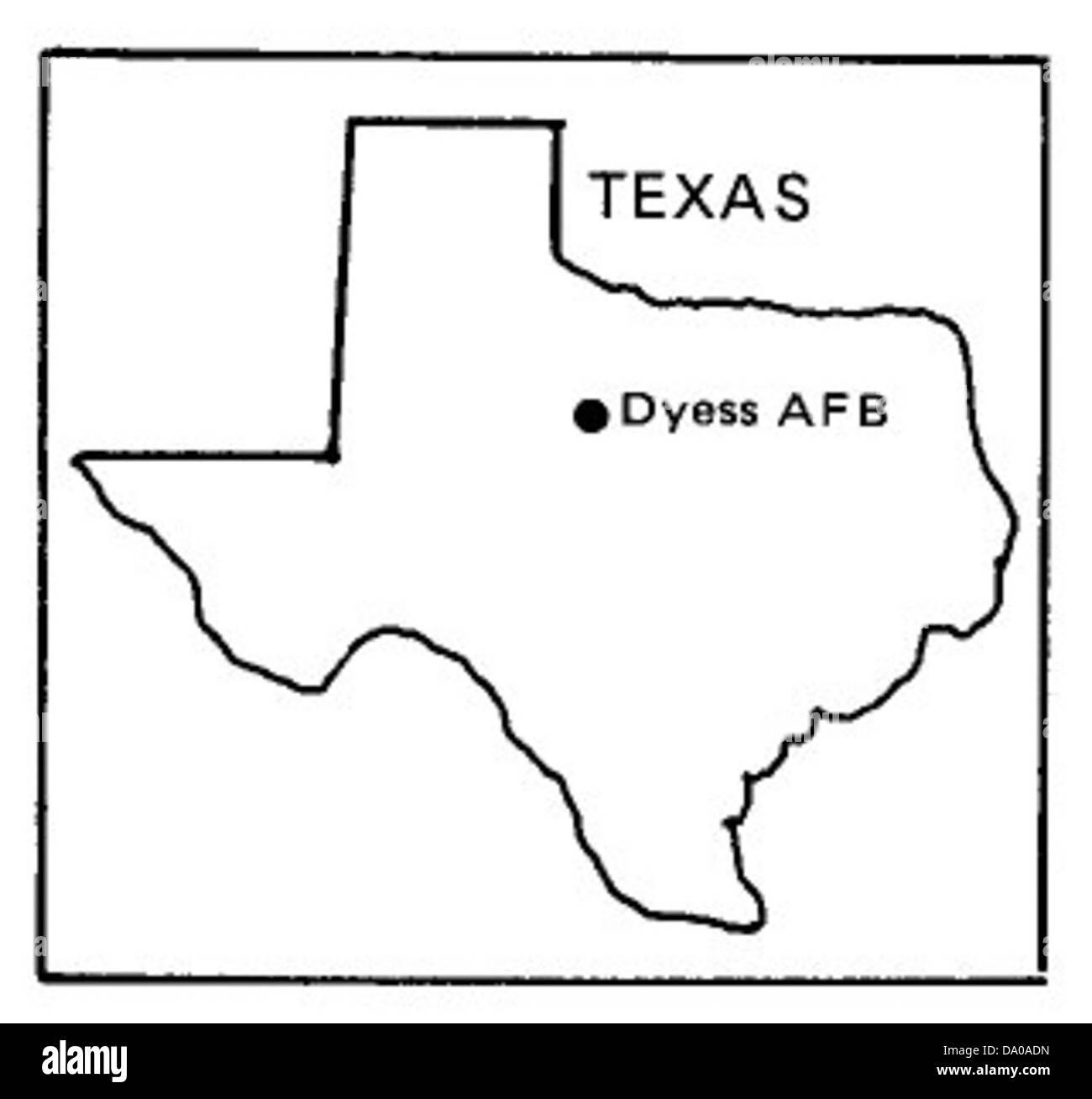 A map of Dyess Air Force Base (AFB), located in Texas. The map ...