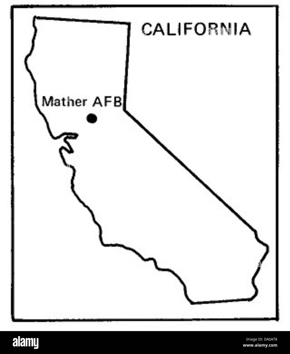 Mather Air Force Base in California, depicted on a topographic map, was ...