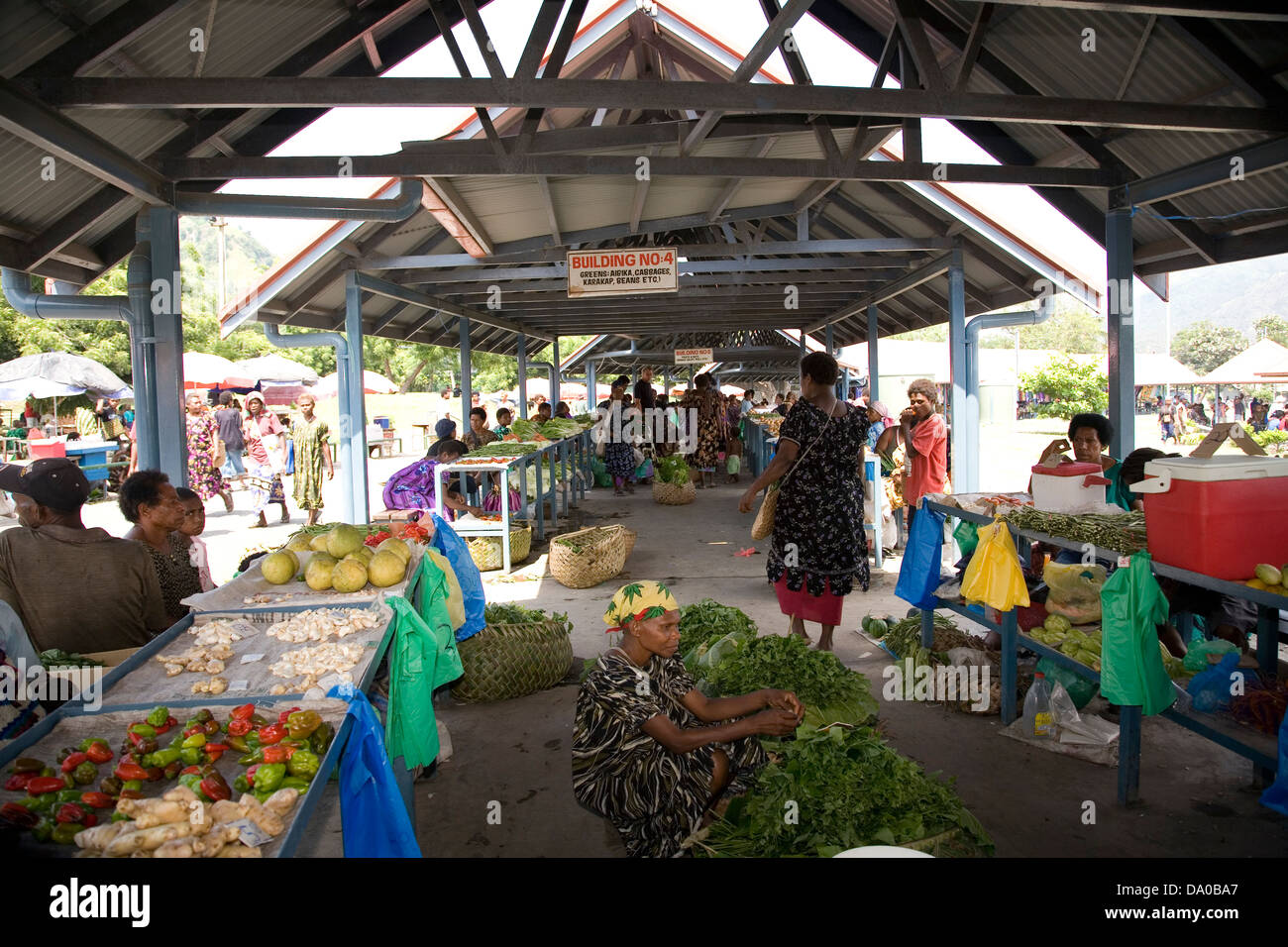 Busy Page Park Market is the commercial center of Rabaul, New Britain ...