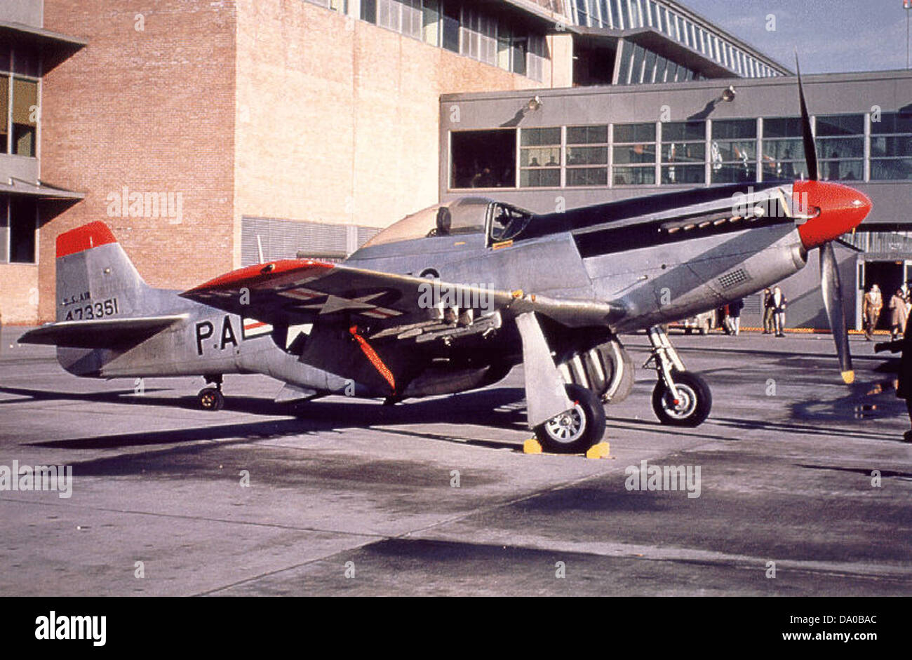 The 103rd Fighter Bomber Squadron operated the North American F-51D-25-NA Mustang, a fighter ...