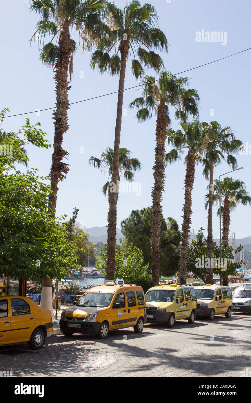 Taxis lined up in Kas, Turkey Stock Photo - Alamy