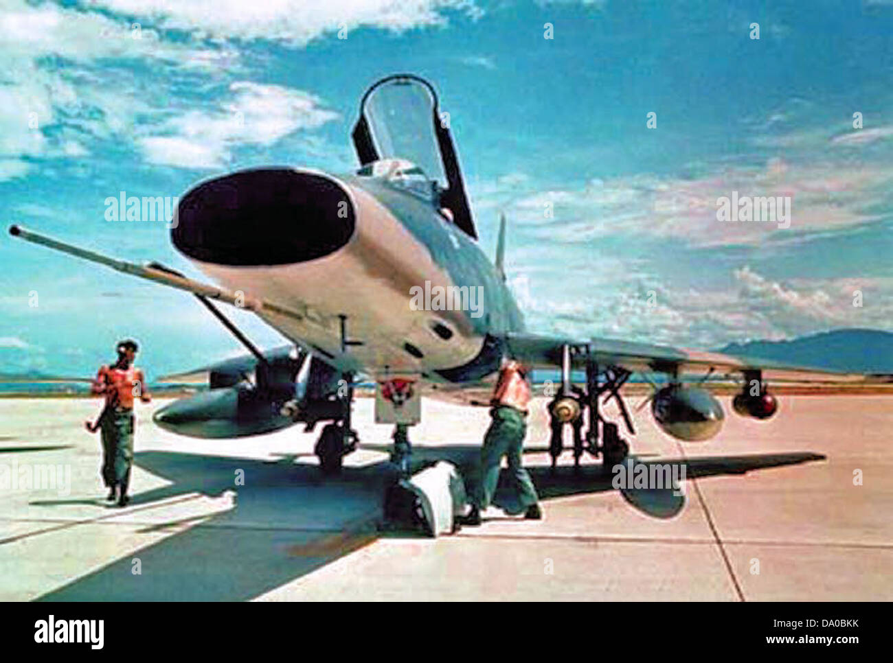 This image shows a North American F-100 Super Sabre from the 120th ...