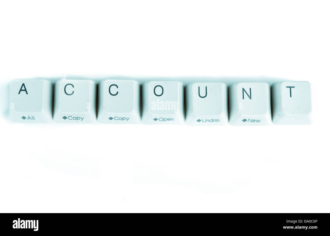 Account word written with computer buttons Stock Photo - Alamy