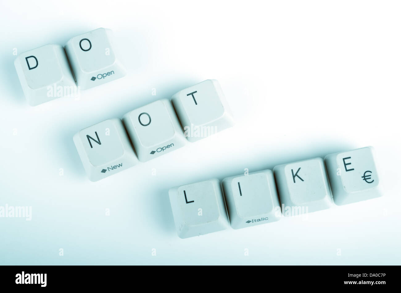 Do not Like words written with computer buttons Stock Photo - Alamy
