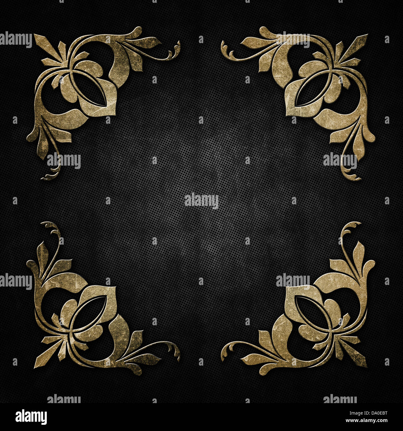 Grunge metal background with floral detail Stock Photo - Alamy