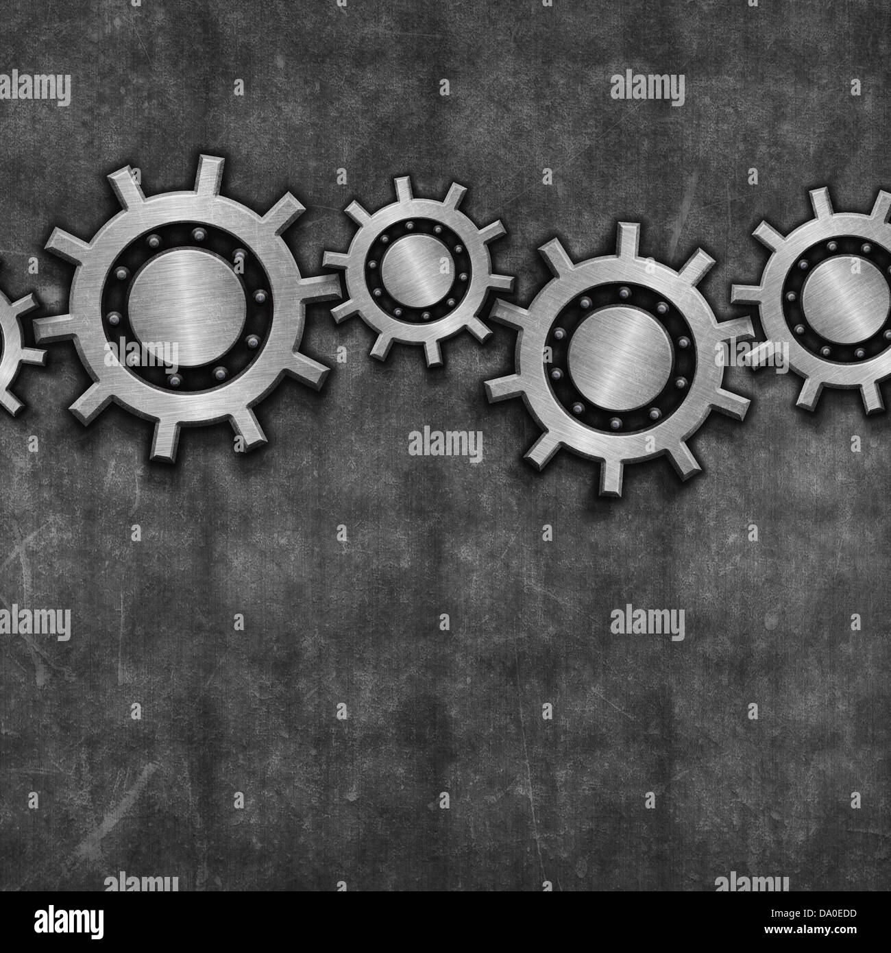 Interlocking gears on a grunge style background Stock Photo - Alamy