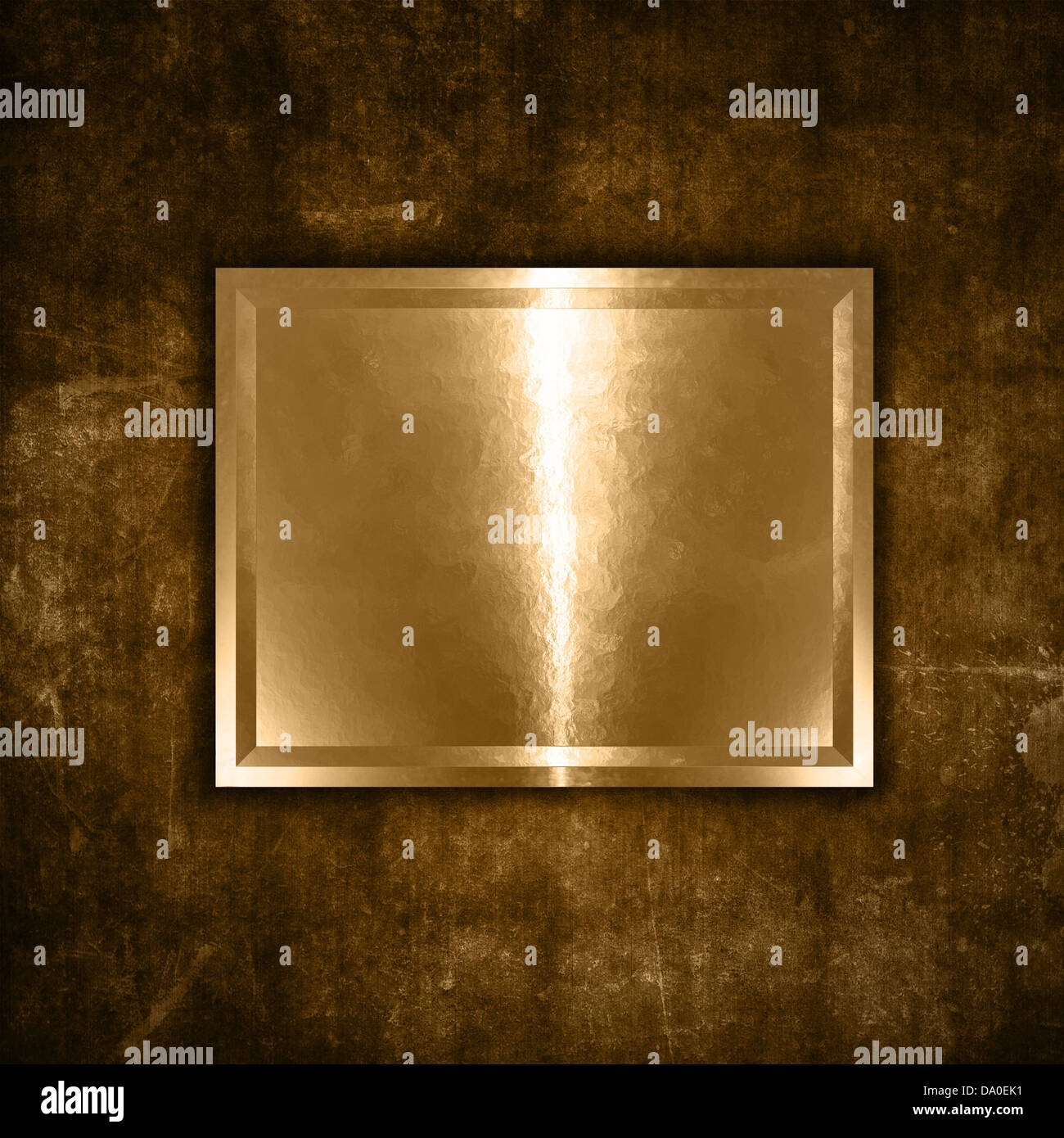 Gold metal plate on a grunge background Stock Photo - Alamy