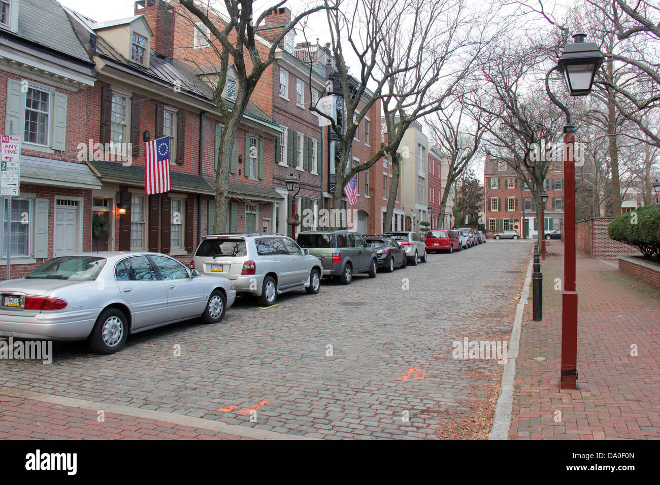 Stone paved street at Center City, Philadelphia, Pennsylvania Stock ...