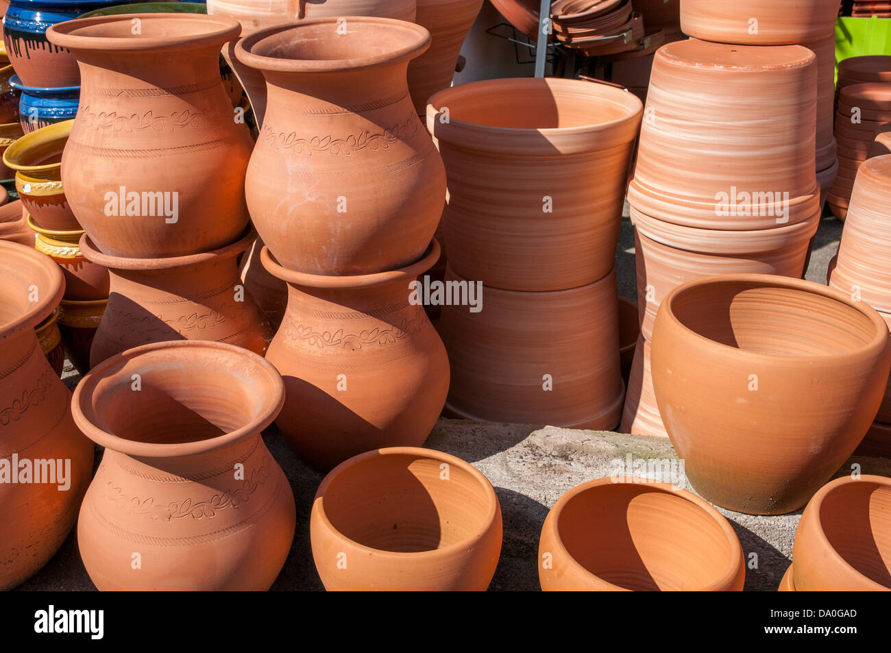 ceramic craft with many different objects Stock Photo - Alamy